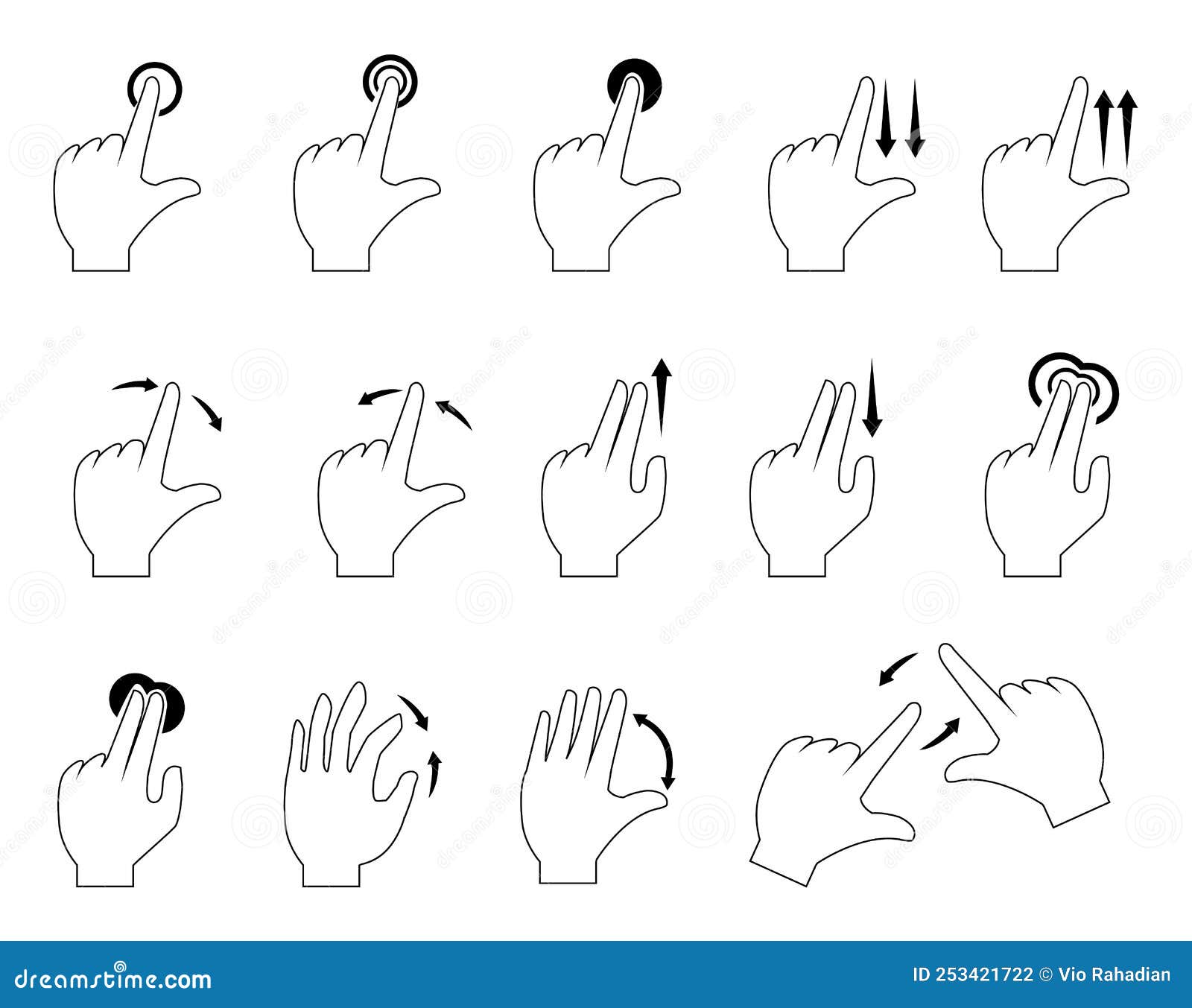 Hand Cursor Touch Screen Gestures. Hand Gestures Interactive ...