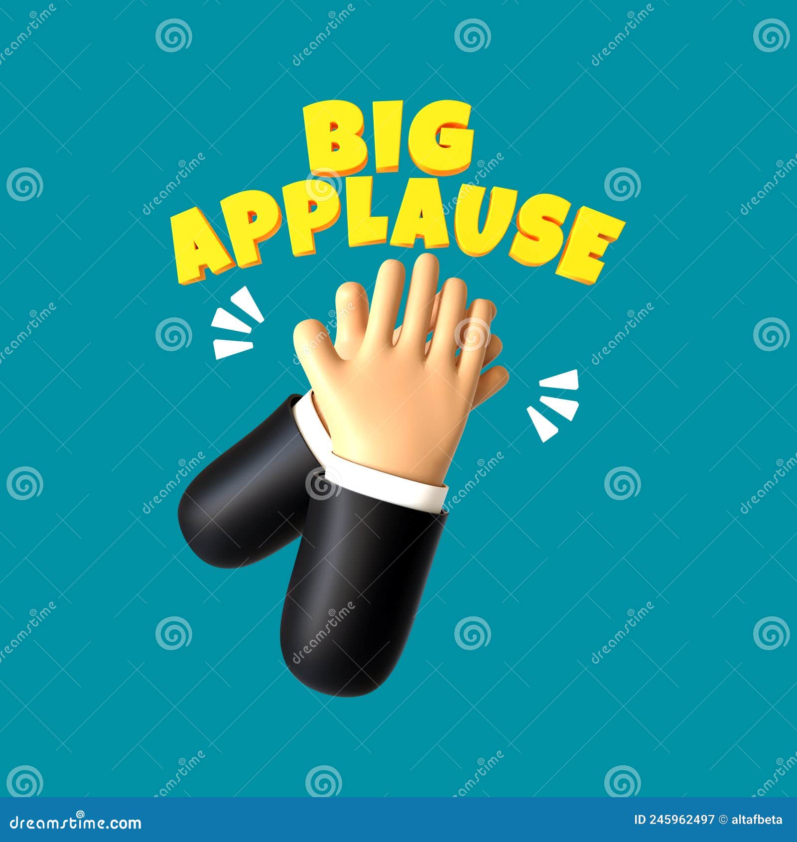 3D Rendering Of A Clapping Hands Emoticon Sign Isolated On A White ...