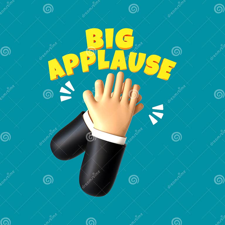 Hand Gesture Clapping with Text Big Applause Stock Illustration ...