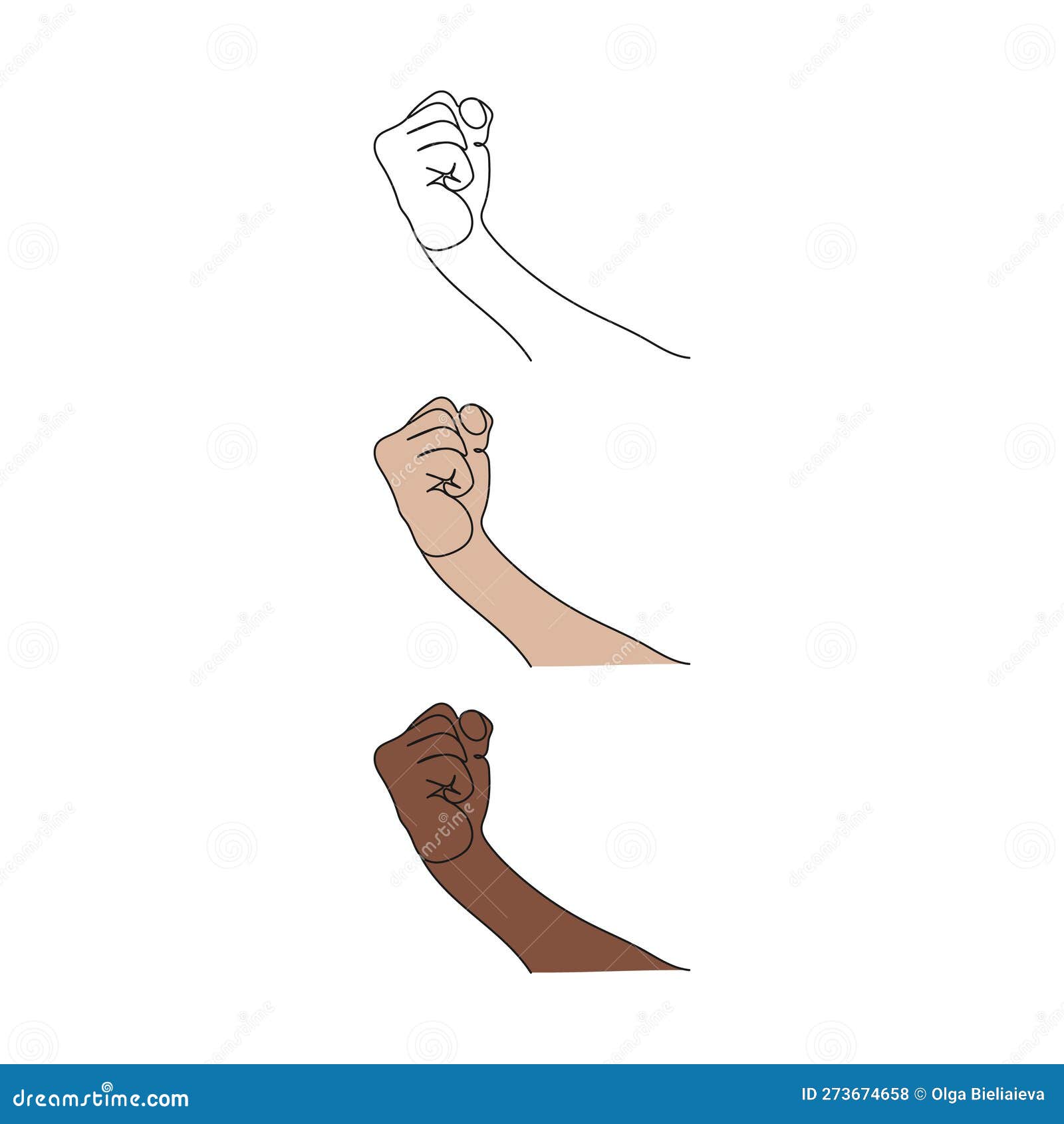 Hand Gesture with Clenched Fist. One Line Art Stock Vector ...
