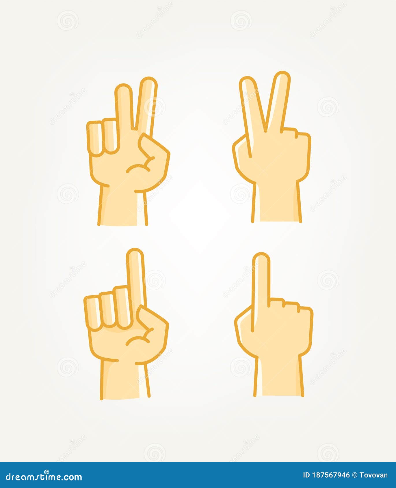 Hand Gesture Comic Style Vector Icons Stock Vector - Illustration of ...
