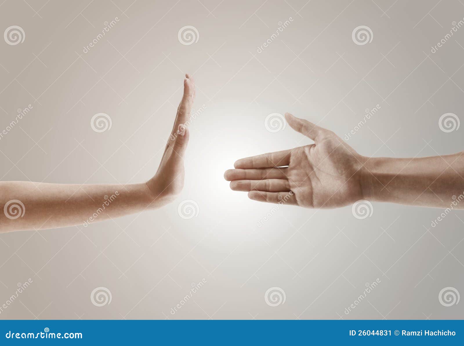 Hand Gesture Concept of One Hand Refusing To Handshake Stock Image ...