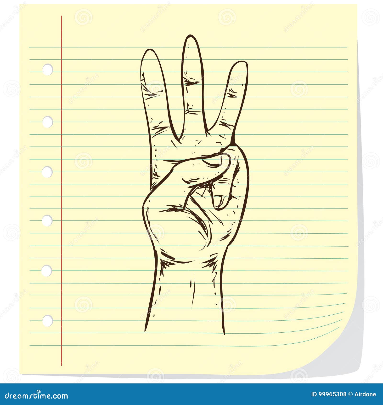 Hand Gesture Doodle Vector Illustration Stock Vector - Illustration of ...