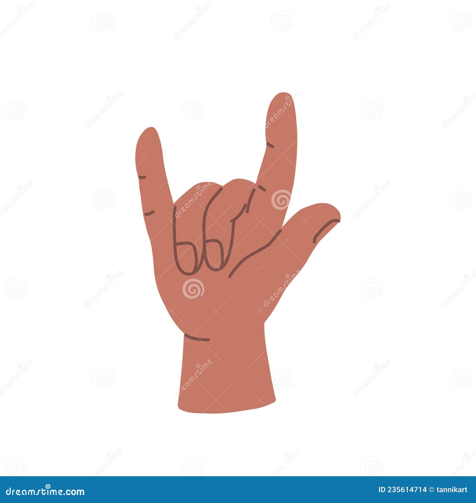 Hand Gesture Expressing Affection. Human Palm Showing Love Sign Stock ...