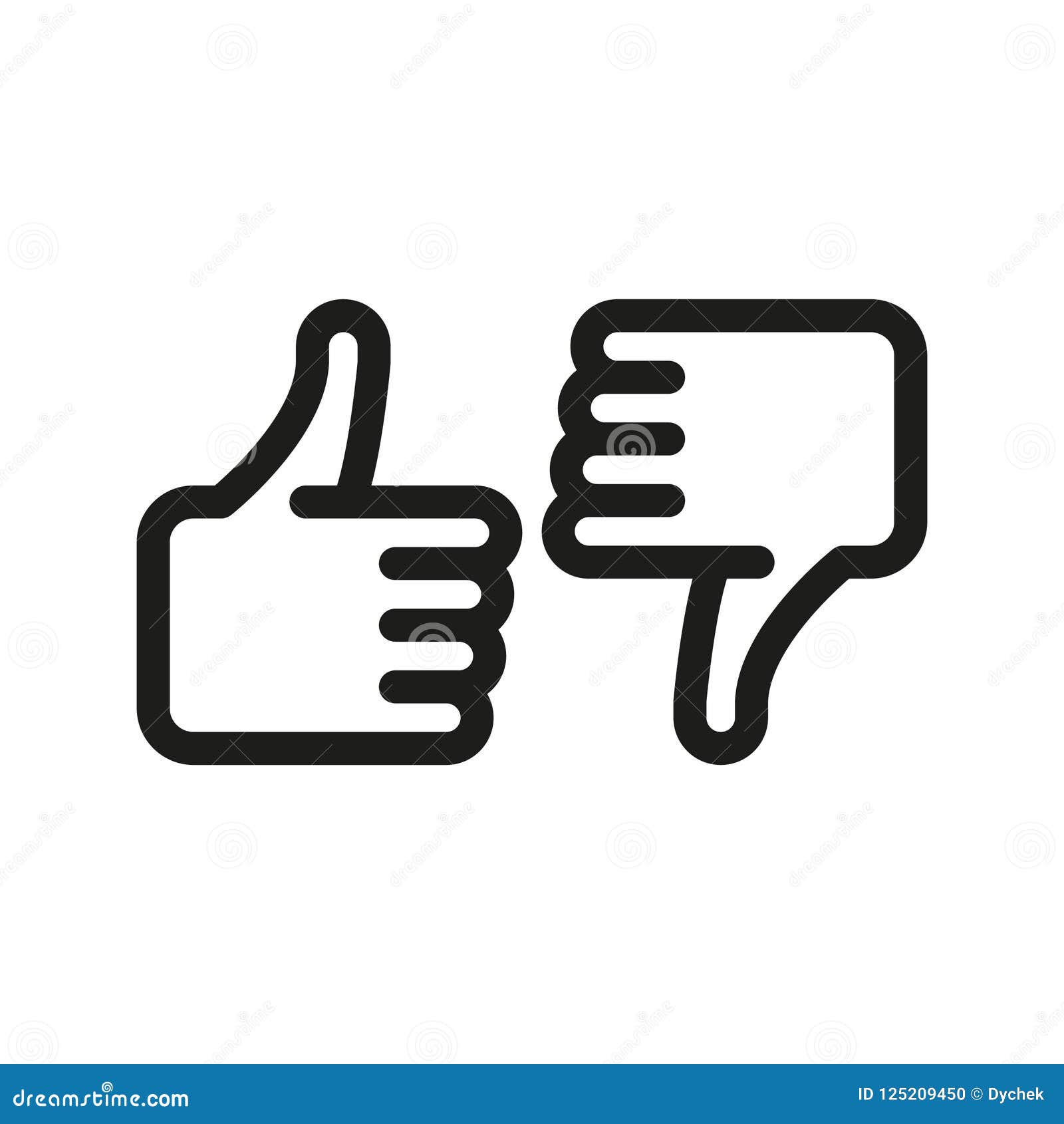 Hand Gesture Finger Up and Down. Simple Vector Illustration. Stock ...