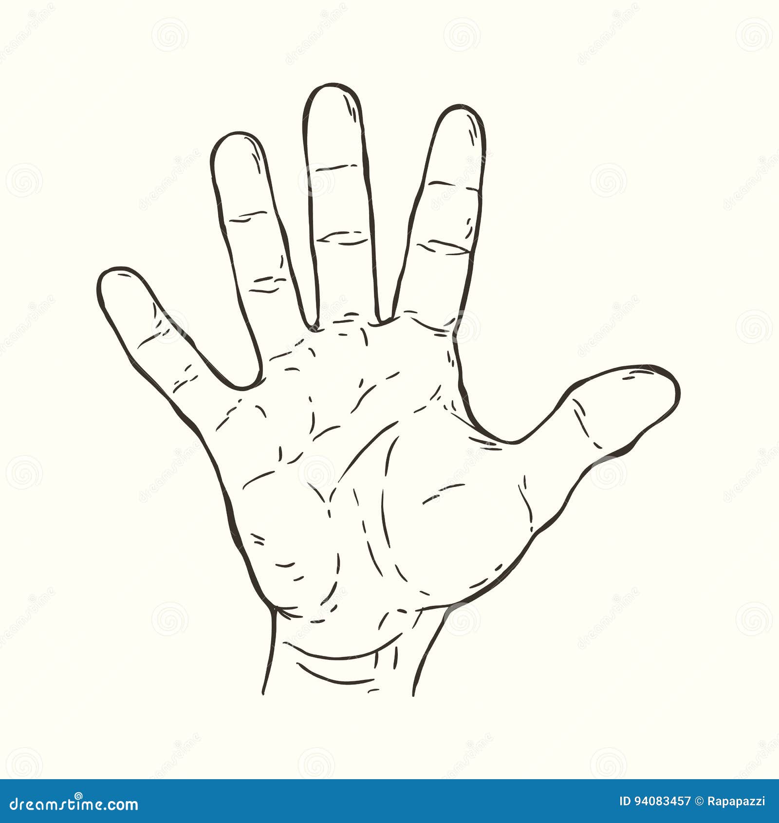 Hand gesture Five fingers stock vector. Illustration of five - 94083457