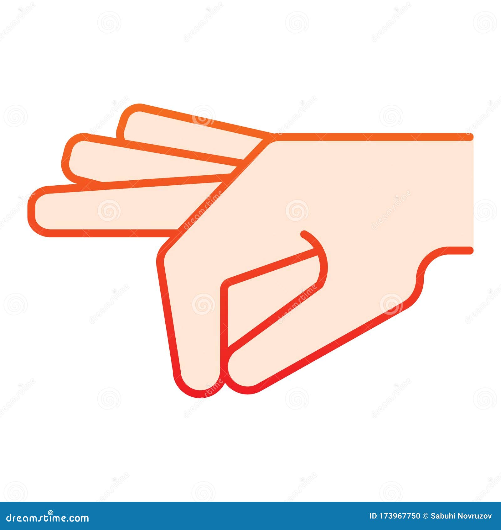 Hand Gesture Flat Icon. Arm in Gesture Vector Illustration Isolated on ...
