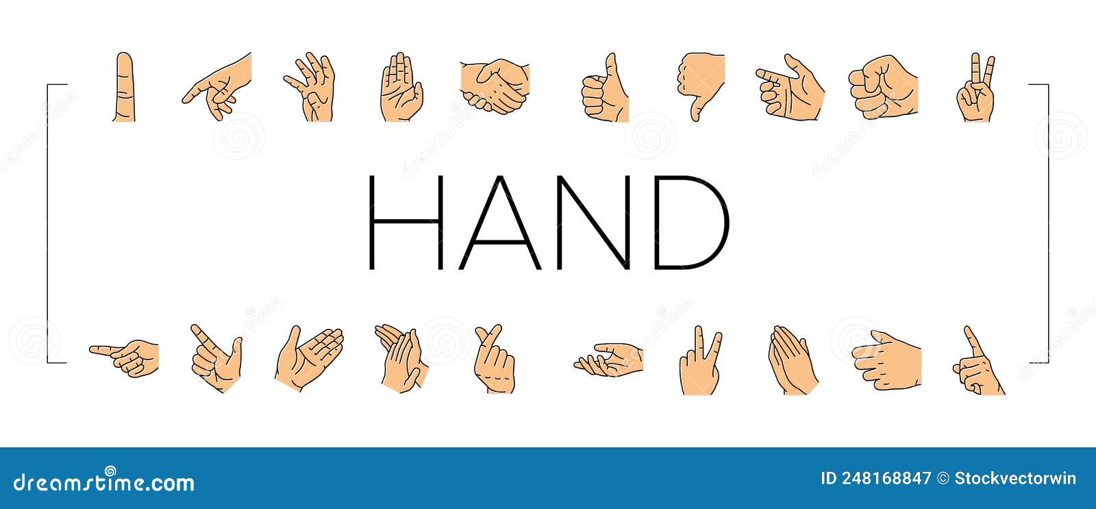 Hand Gesture and Gesticulate Icons Set Vector Stock Vector ...