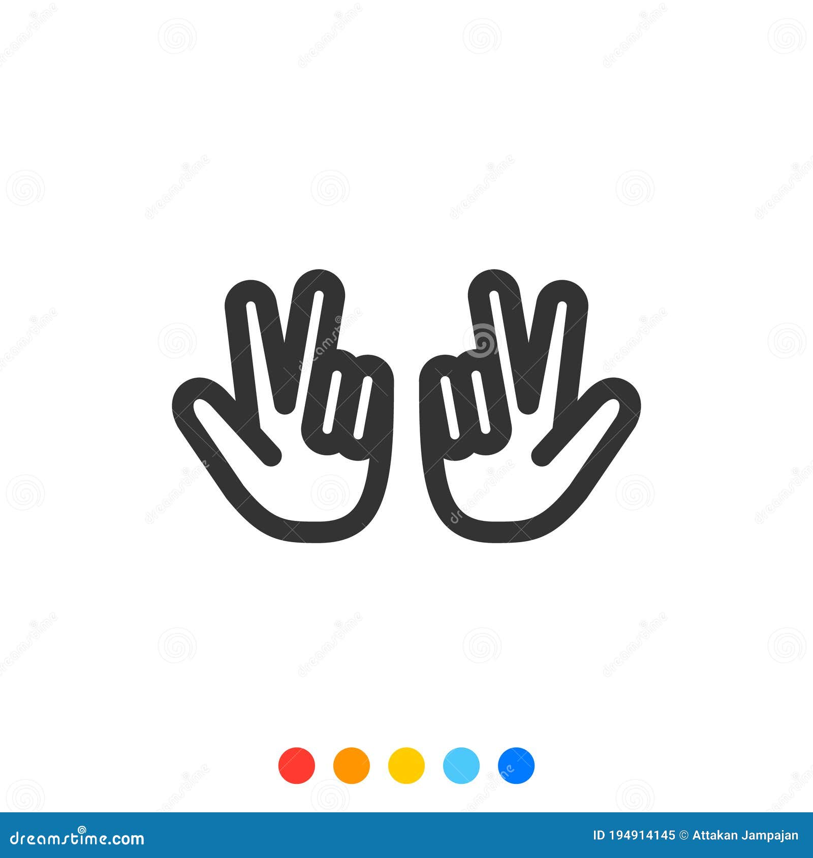 Hand Gesture Icon, Hand Gesture of Hip Hop or Rap, Vector Stock Vector ...