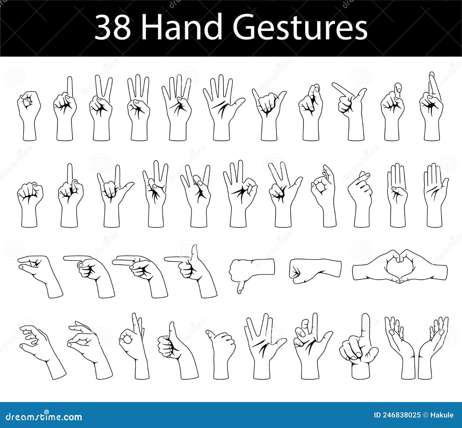 Hand Gesture Icon Set, Vector Illustration Stock Vector - Illustration ...