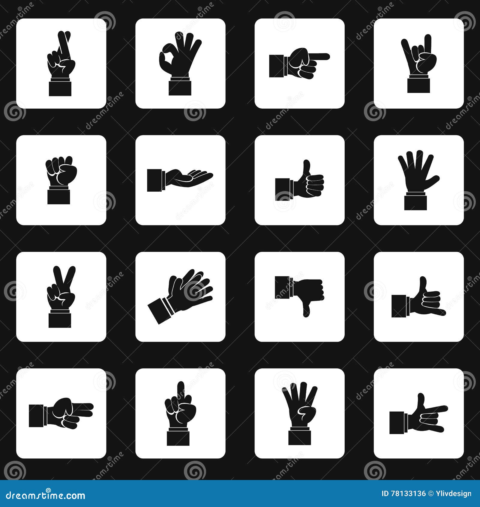 Hand Gesture Icons Set, Simple Style Stock Vector - Illustration of ... Hand Gesture Icons Set, Simple Style Stock Vector - Illustration of ...