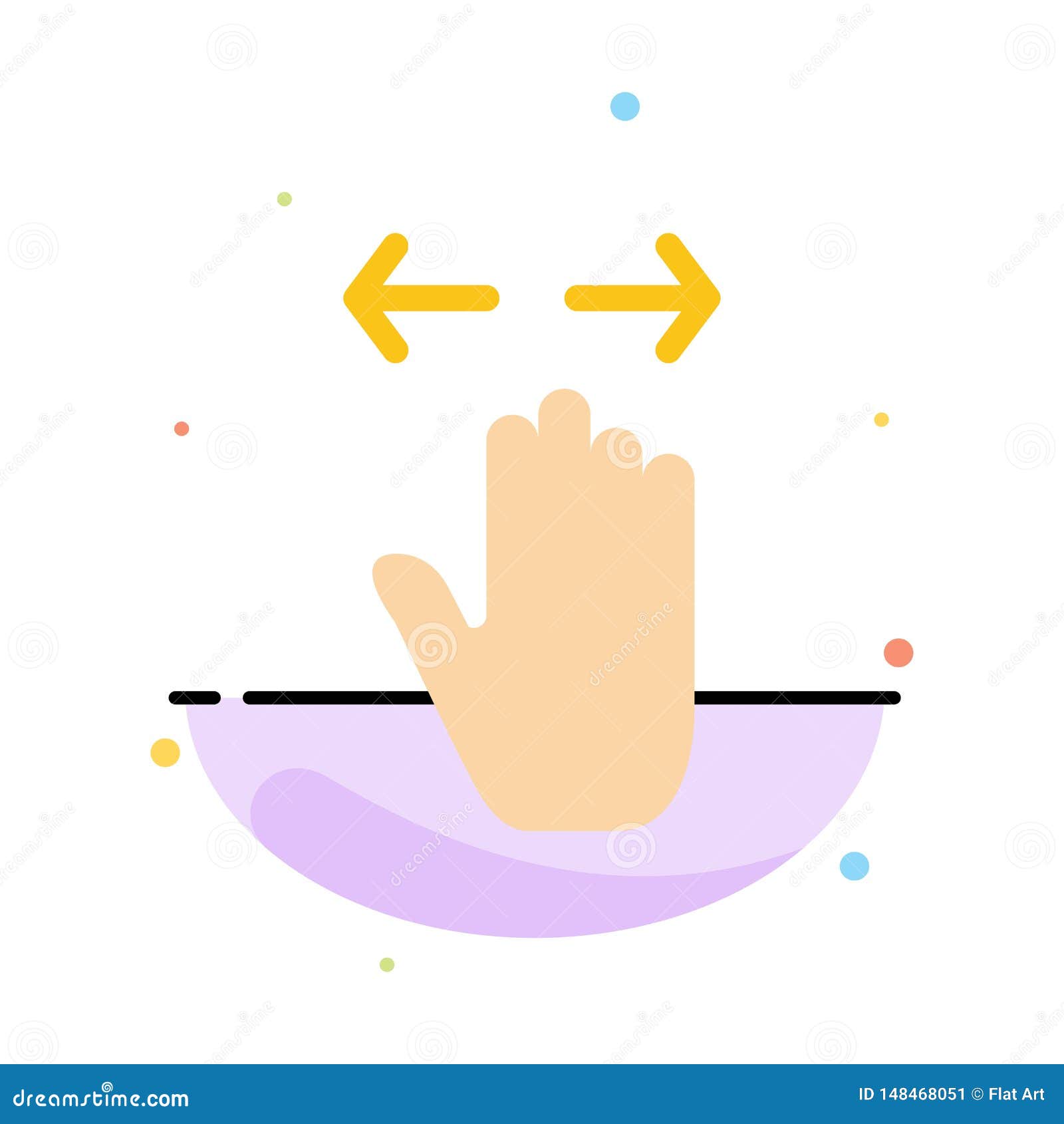Hand, Gesture, Left, Right, Zoom Out Abstract Flat Color Icon Template ...