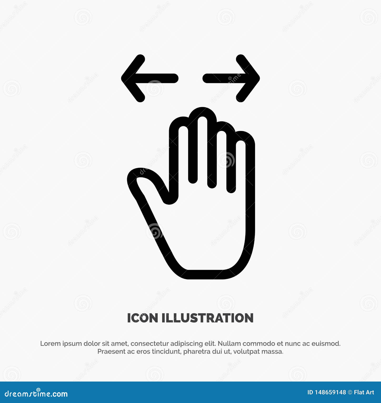 Hand, Gesture, Left, Right, Zoom Out Line Icon Vector Stock Vector ...