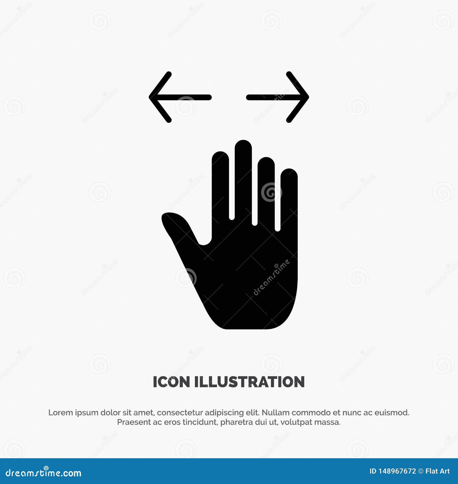 Hand, Gesture, Left, Right, Zoom Out Solid Glyph Icon Vector Stock ...