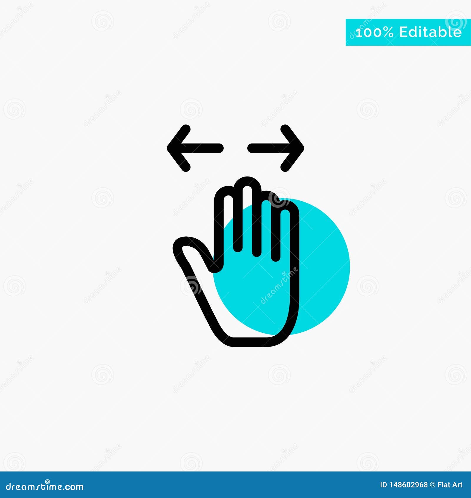 Hand, Gesture, Left, Right, Zoom Out Turquoise Highlight Circle Point ...