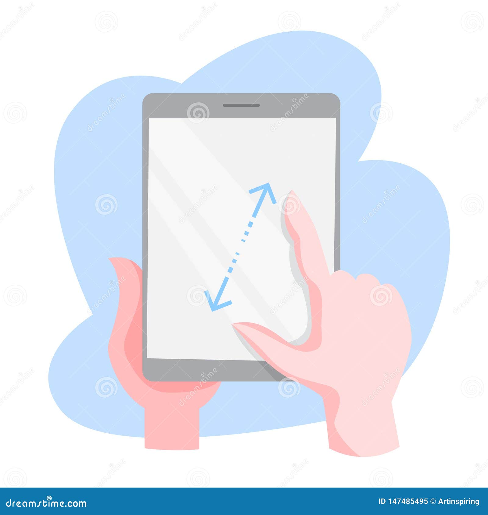 Hand Gesture for Mobile Phone and Digital Tablet Stock Vector ...