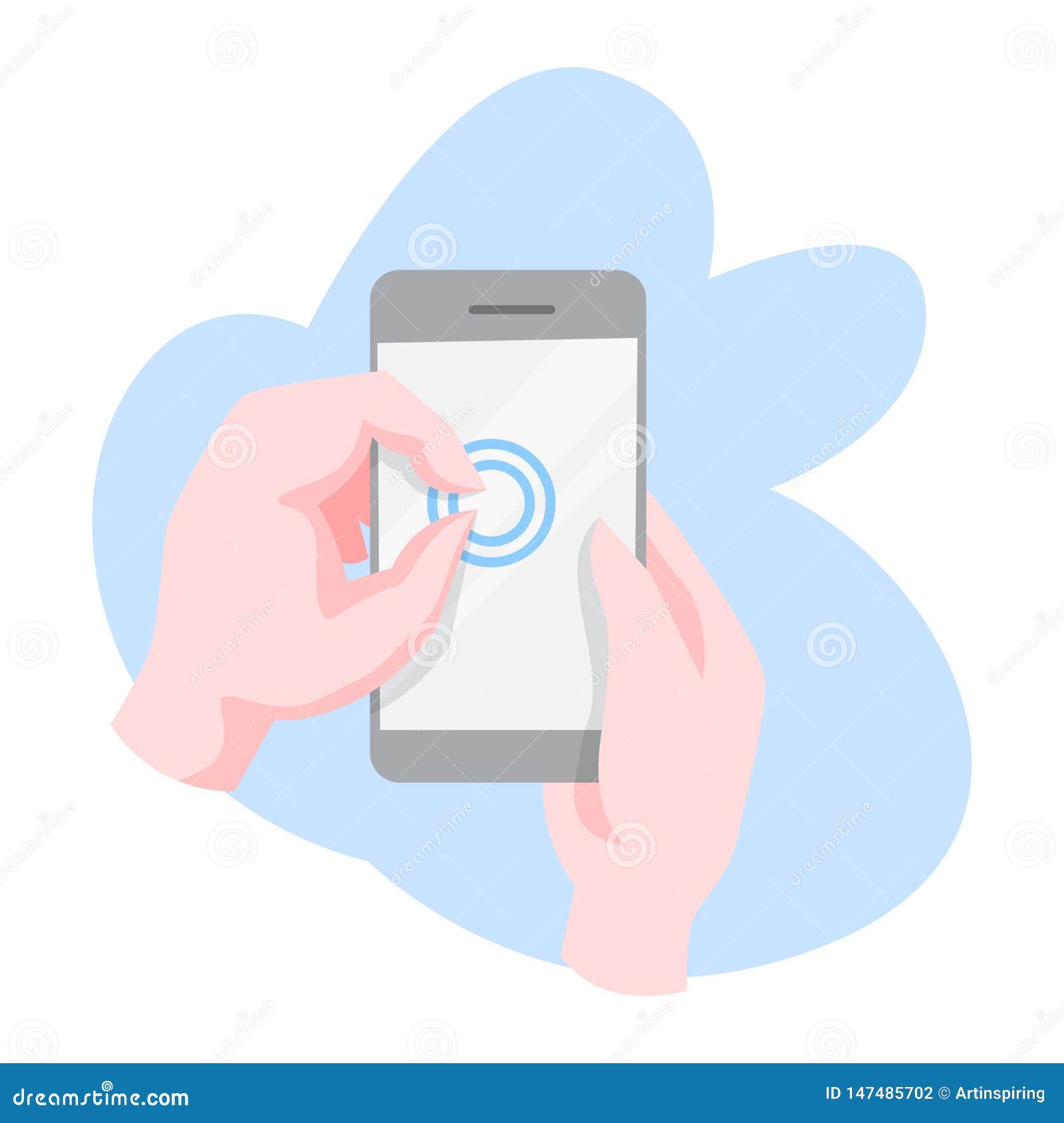 Hand Gesture for Mobile Phone and Digital Tablet Stock Vector ...