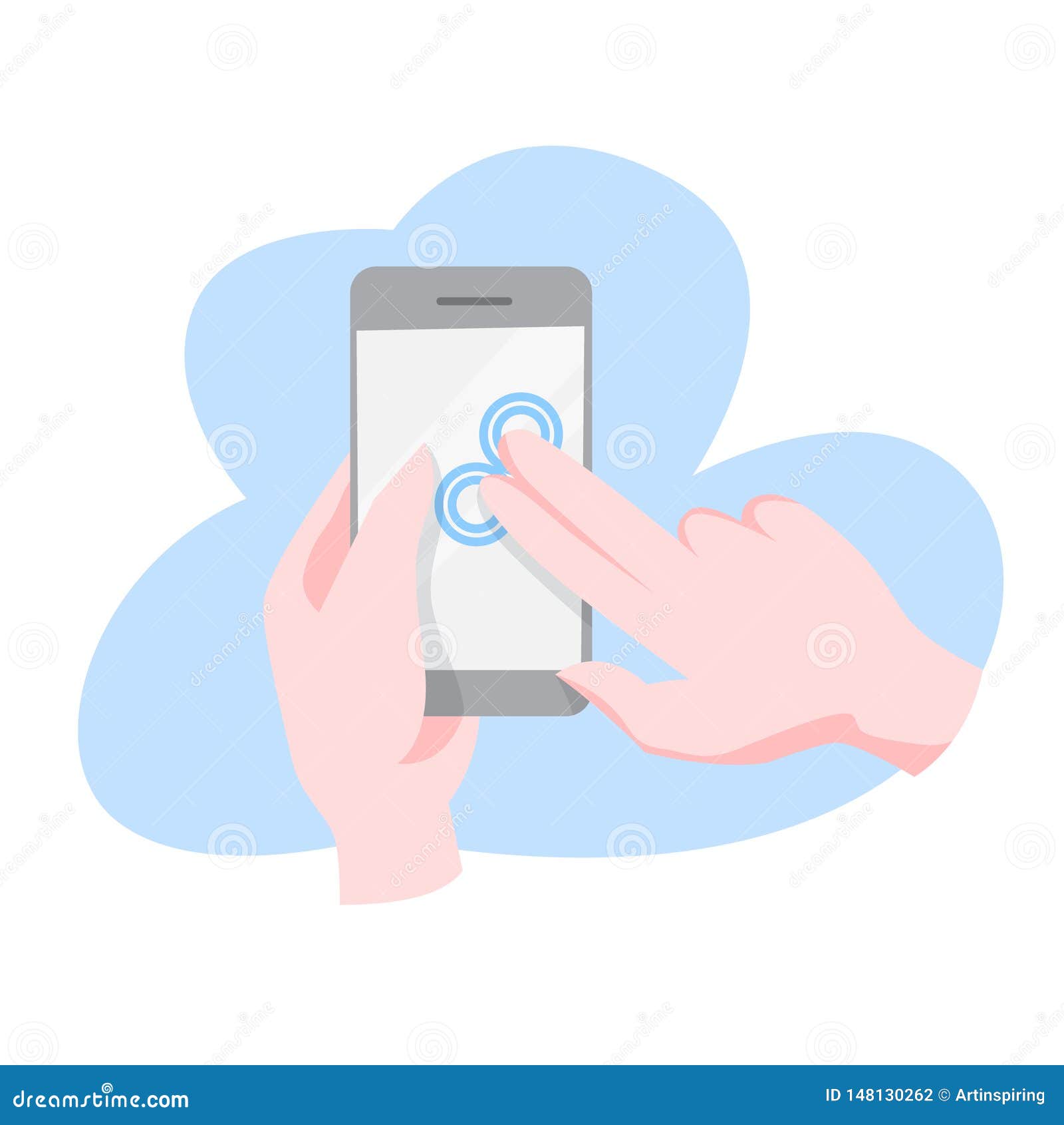 Hand Gesture for Mobile Phone and Digital Tablet Stock Vector ...