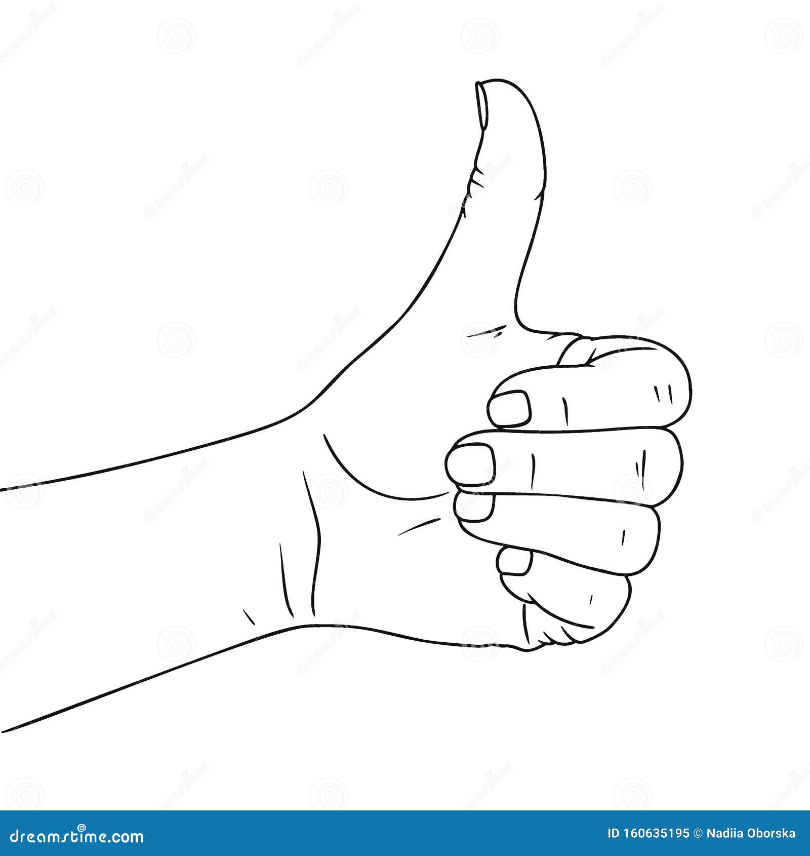Hand Gesture Ok. Illustration in Sketch Style Stock Illustration ...