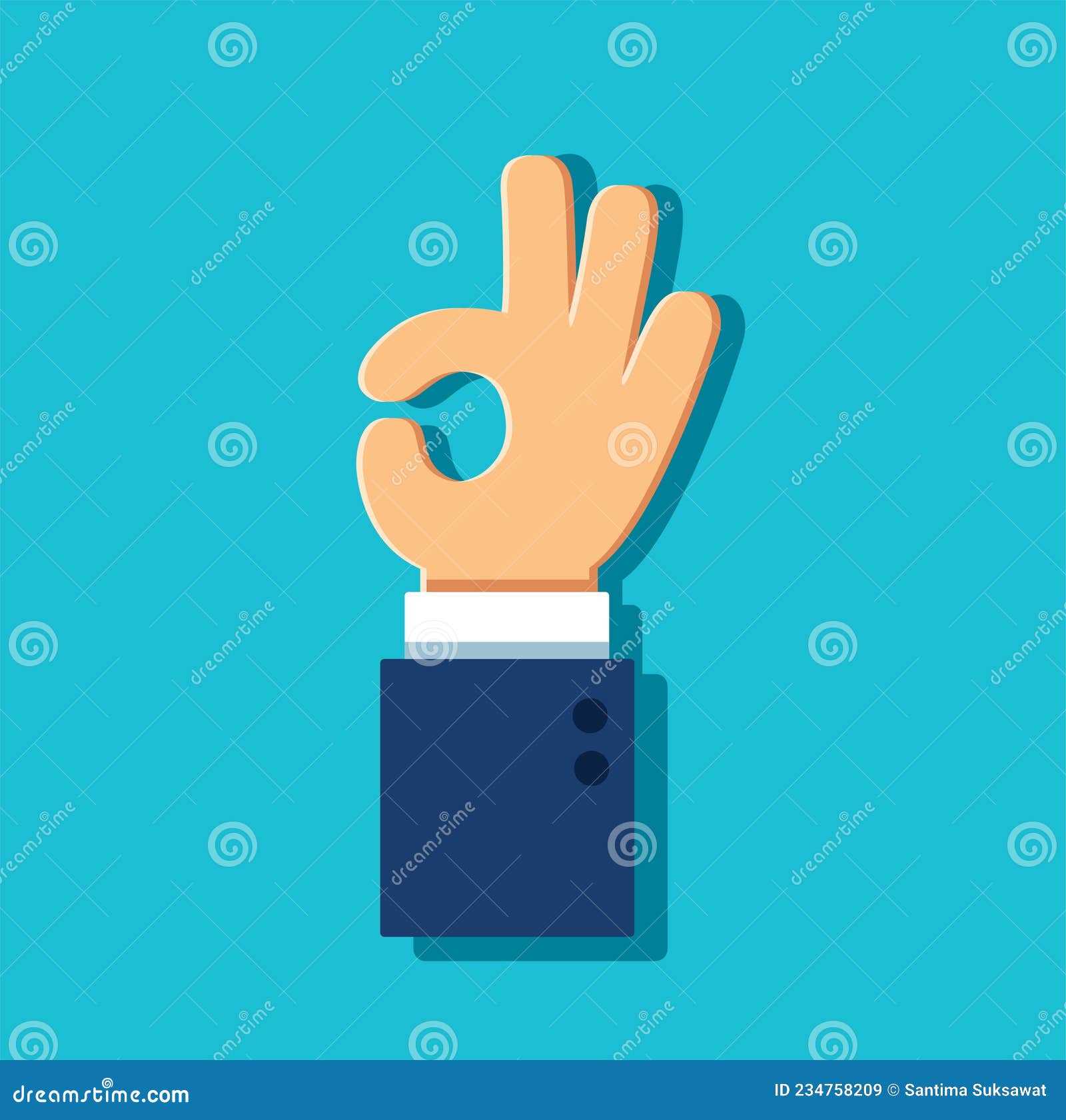 Hand Gesture OK Sign. Vector Illustration Stock Vector - Illustration ...