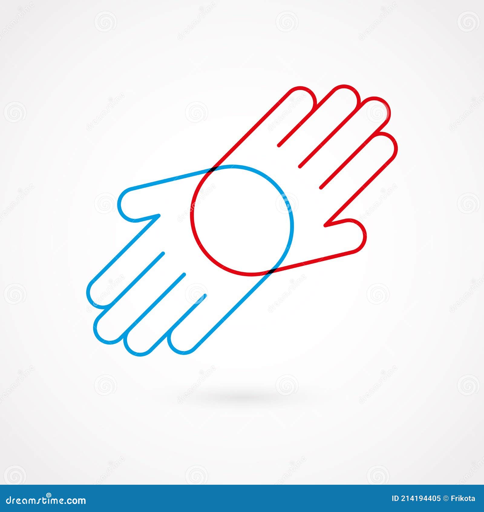 Hand Gesture Outline. Red and Blue. Flat Design, Vector Illustration ...