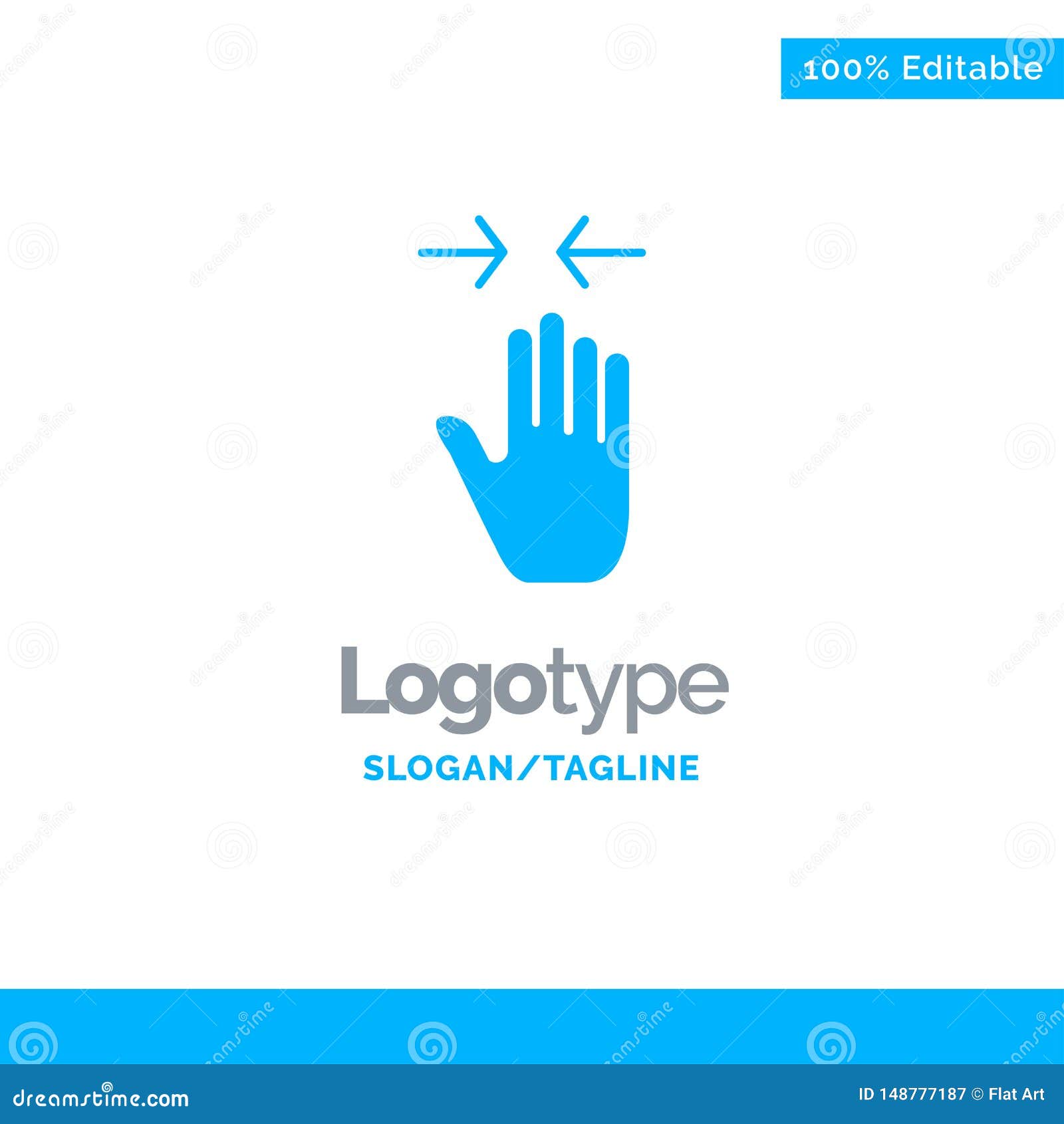 Hand, Gesture, Pinch, Arrow, Zoom in Blue Solid Logo Template. Place ...