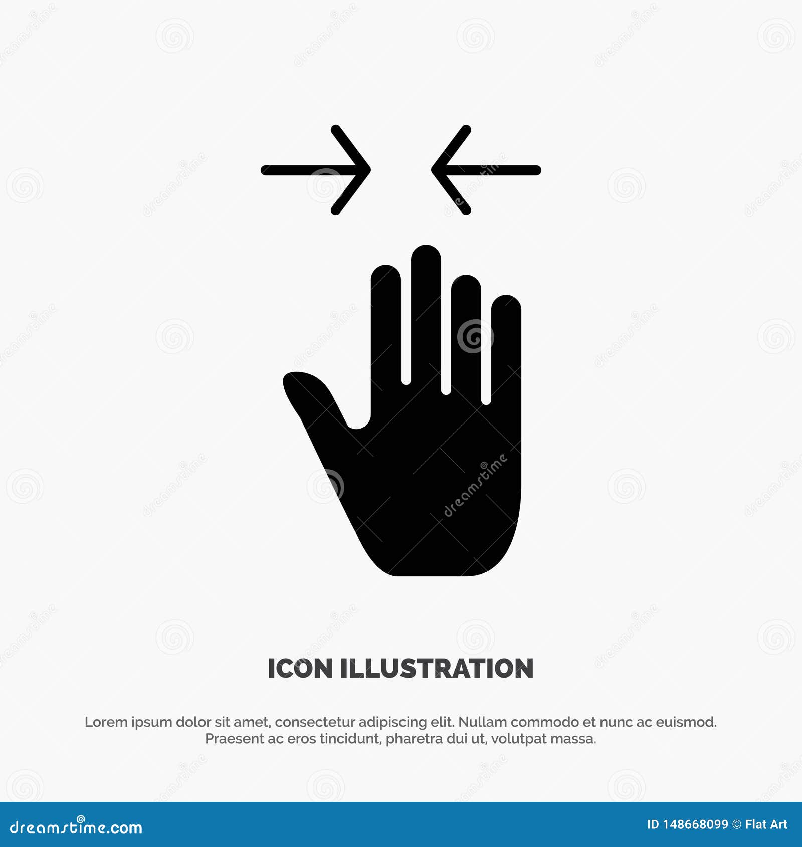 Hand, Gesture, Pinch, Arrow, Zoom in Solid Glyph Icon Vector Stock ...