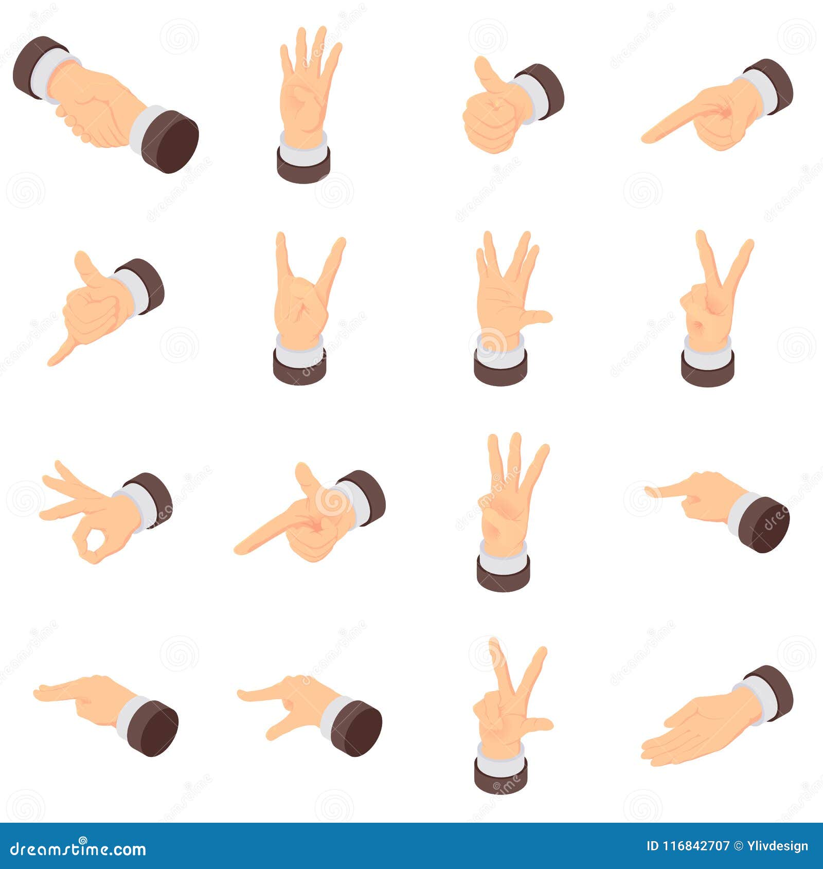 Hand Gesture Pointer Icons Set, Isometric Style Stock Vector ... Hand Gesture Pointer Icons Set, Isometric Style Stock Vector ...