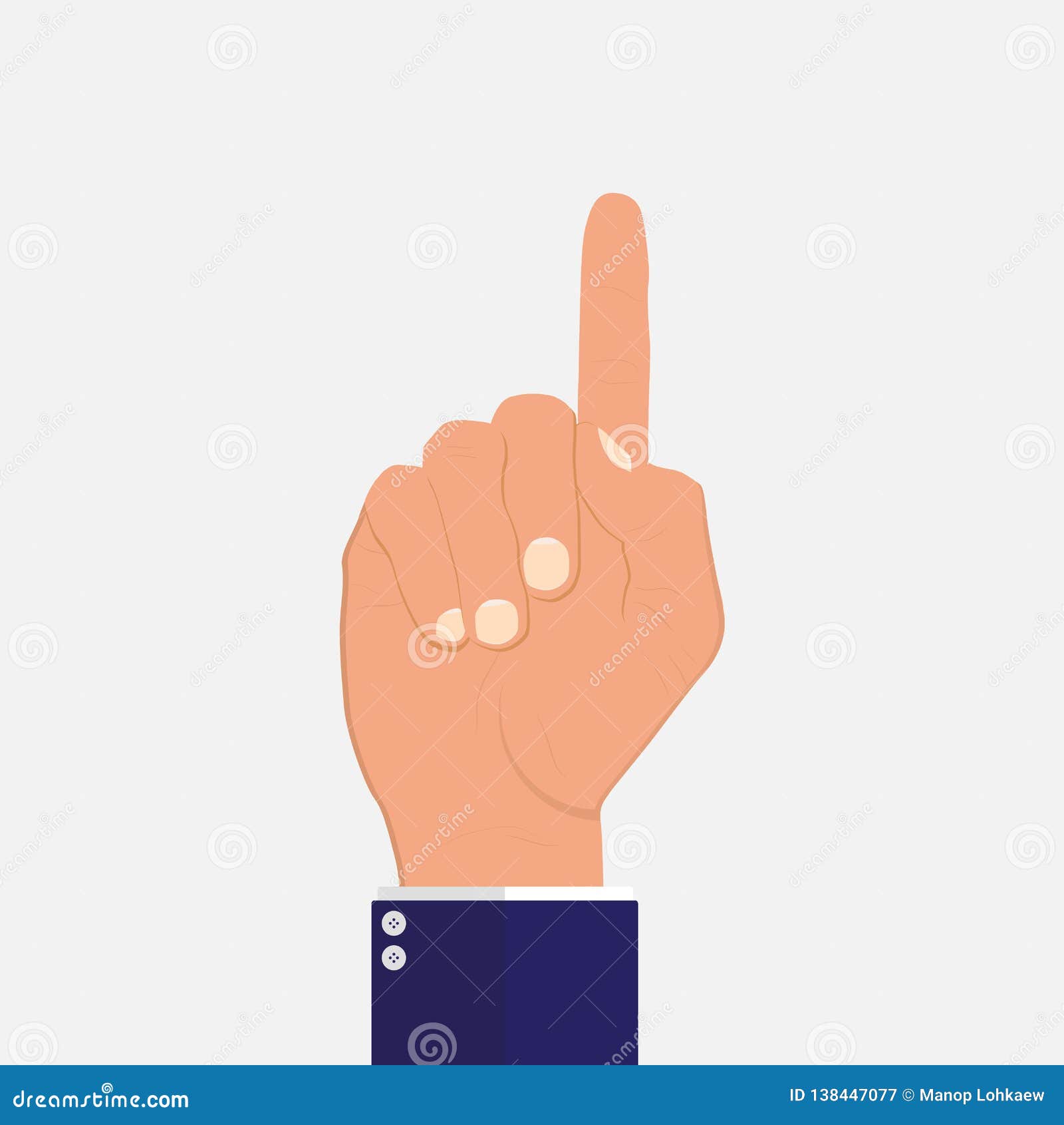 Hand Gesture with Pointing Finger Vector Illustration Stock Vector ...