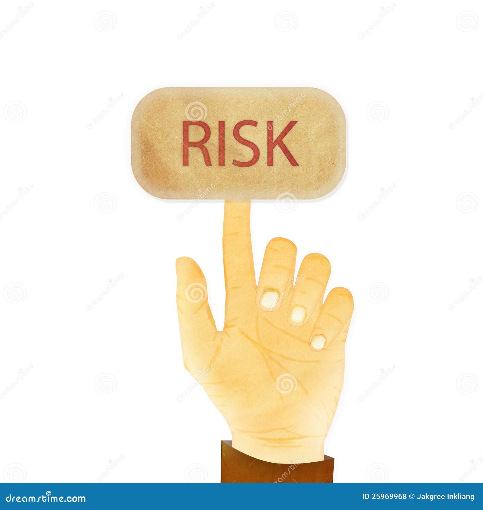 Hand Gesture Pointing at Risk Button Stock Illustration - Illustration ...
