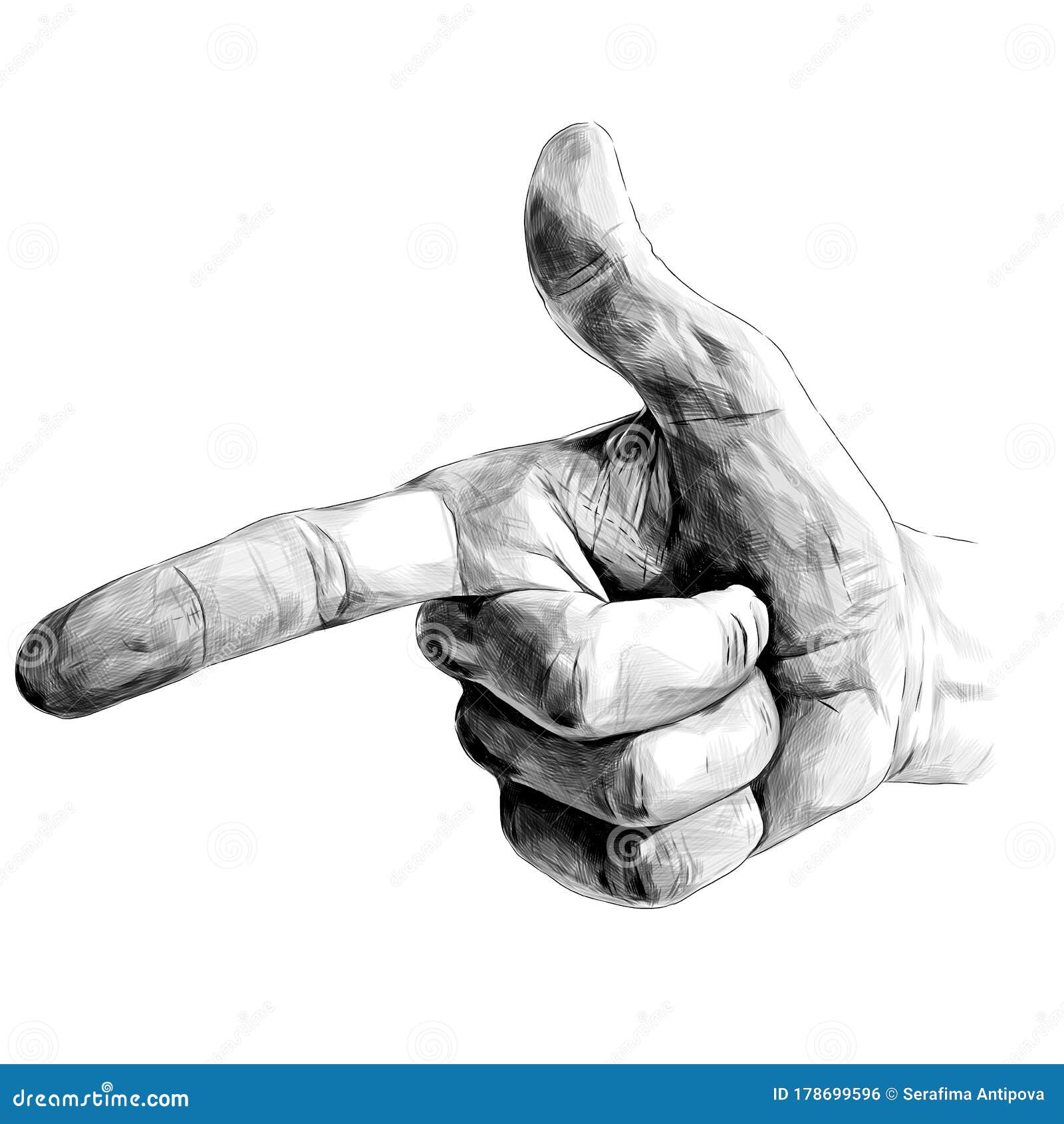 Hand Gesture Pointing at Something Extended Index Finger and Thumbs Up ... Hand Gesture Pointing at Something Extended Index Finger and Thumbs Up ...