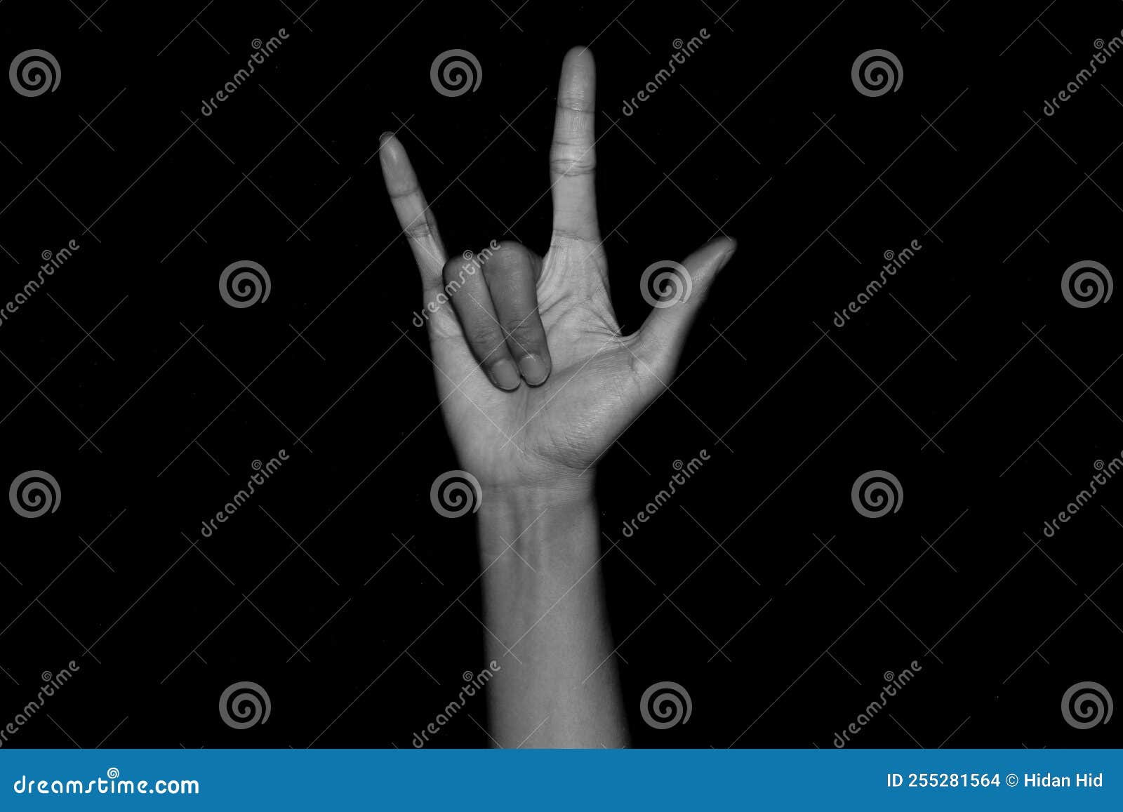 Hand gesture rock and roll stock photo. Image of ideas - 255281564