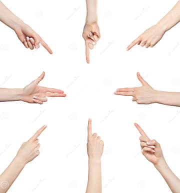 Hand Gesture Set Directions Stock Photo - Image of touch, direction ...