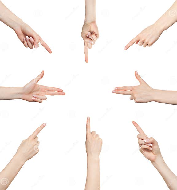 Hand Gesture Set Directions Stock Photo - Image of touch, direction ...