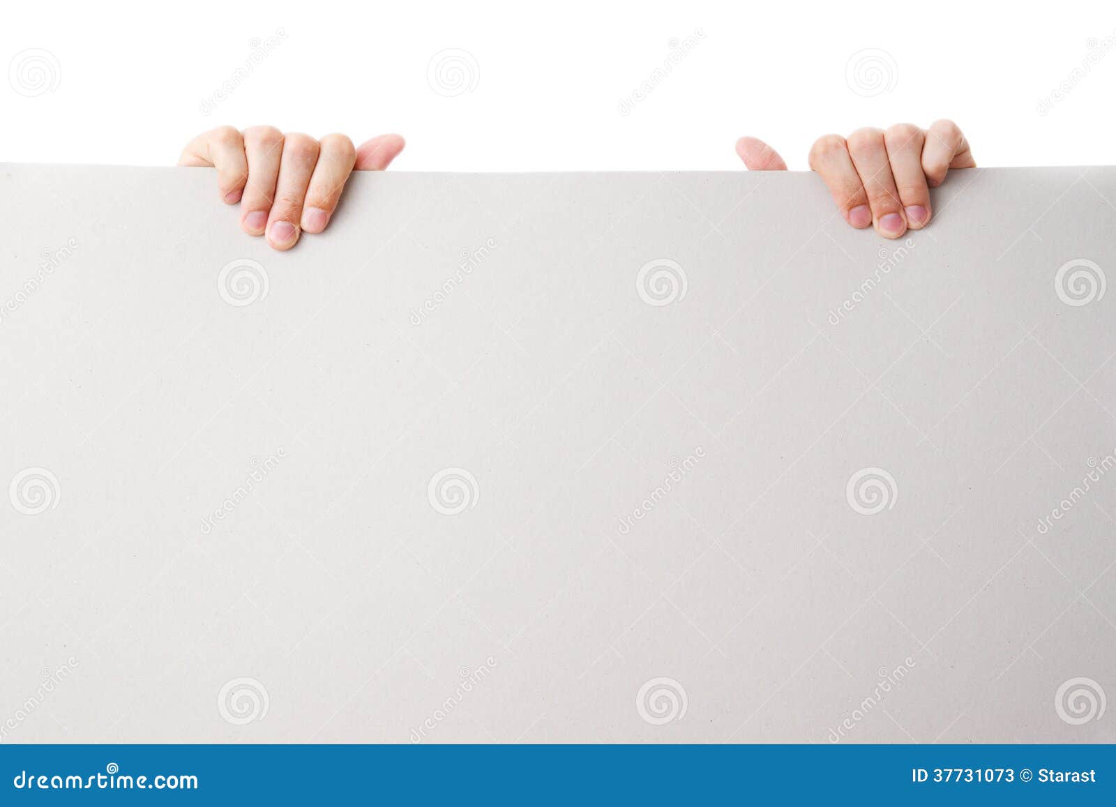 Hand Gesture with Sheet of Blank Paper Stock Image - Image of billboard ...