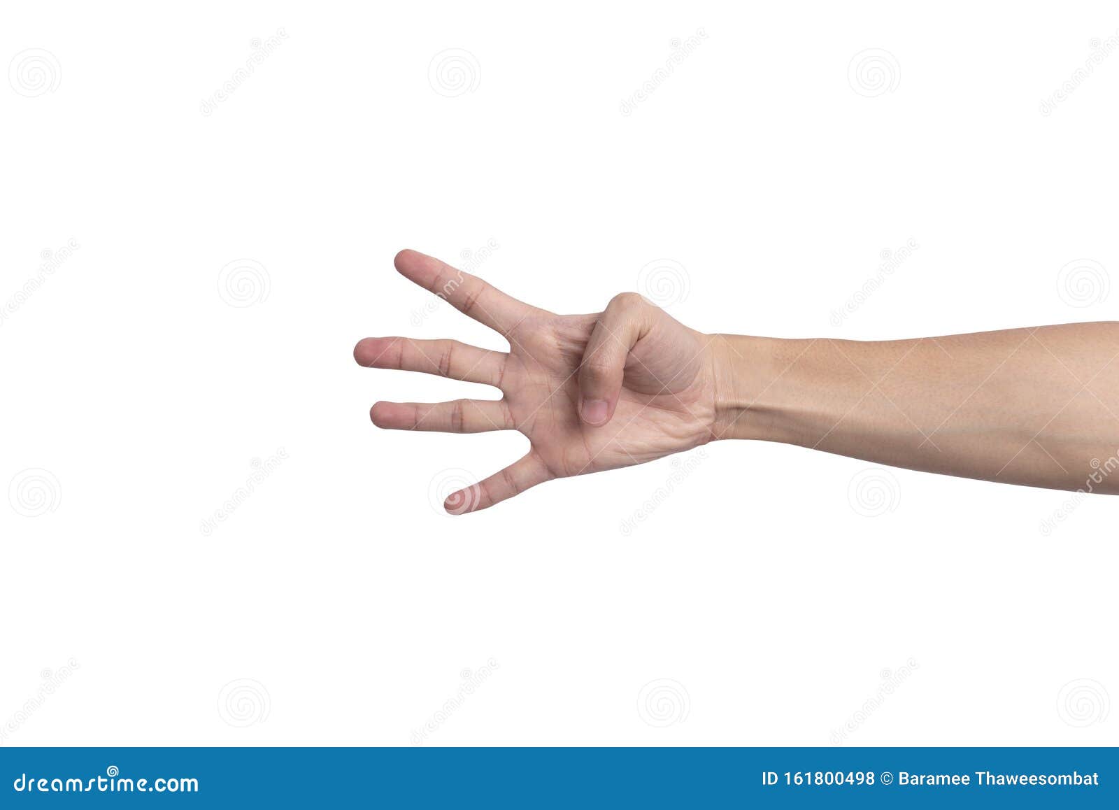 Hand Gesture Showing Number Four Isolated Over the White Background ...