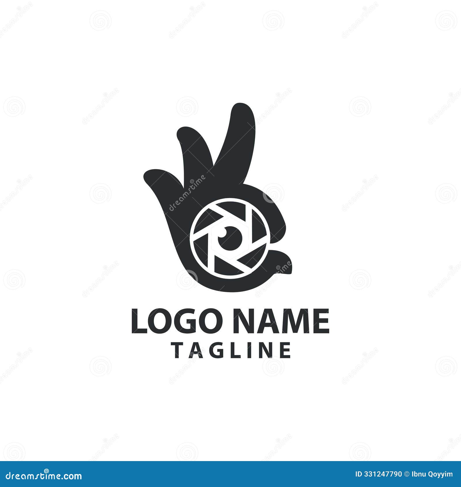 Hand Shutter Logo Design Vector Stock Illustration - Illustration of ...