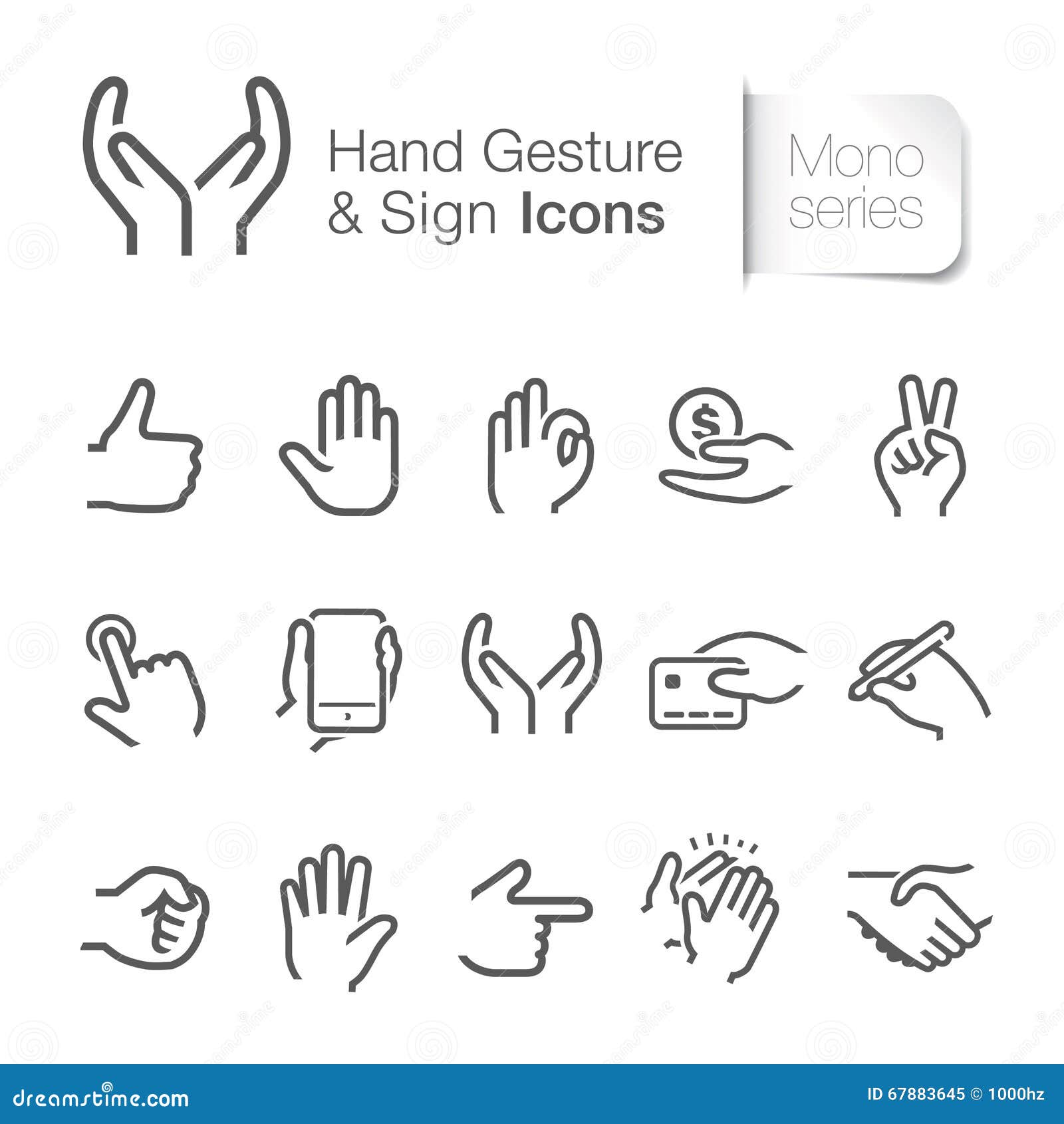 Hand Gesture & Sign Icons Stock Vector - Illustration of positivity ...