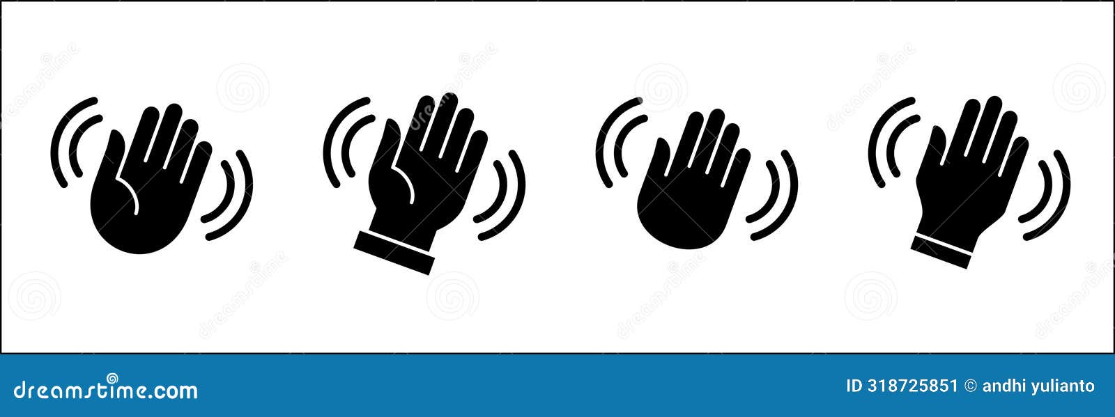 Hand Gesture Sign. Wave Hands Icon. Palm Hand Icon Set. Hands Icon ...