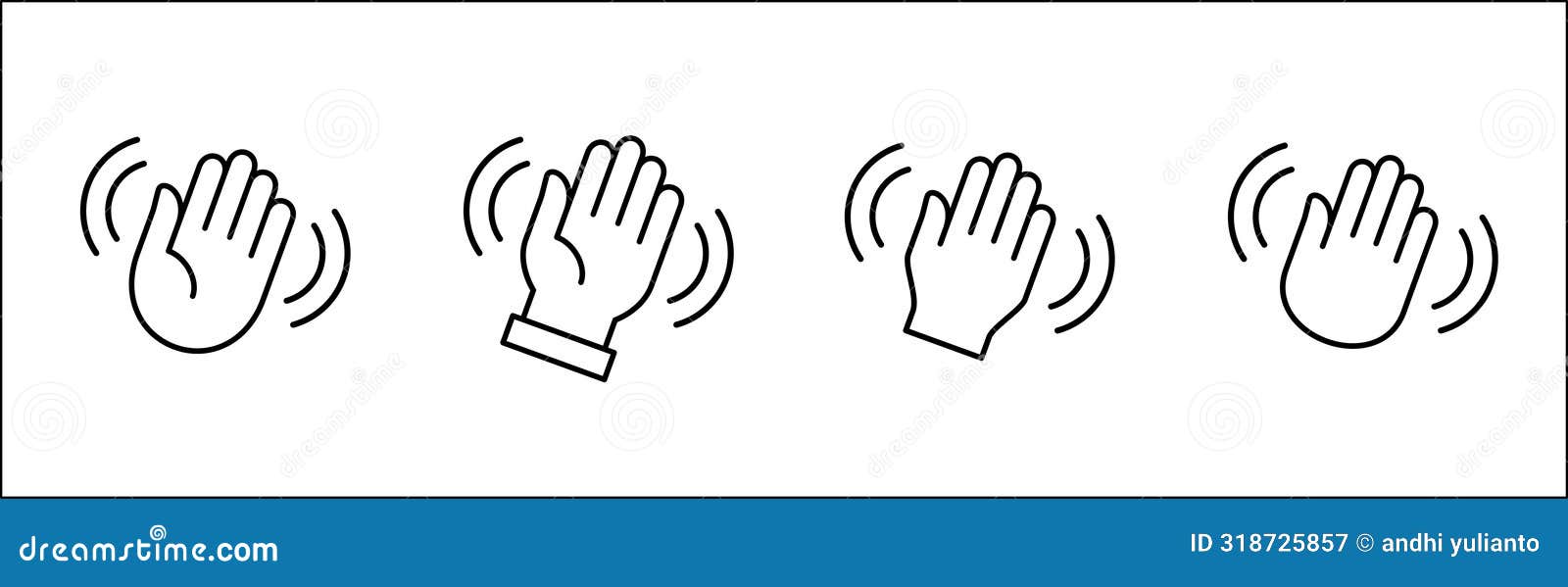 Hand Gesture Sign. Wave Hands Icon. Palm Hand Icon Set. Hands Icon ...