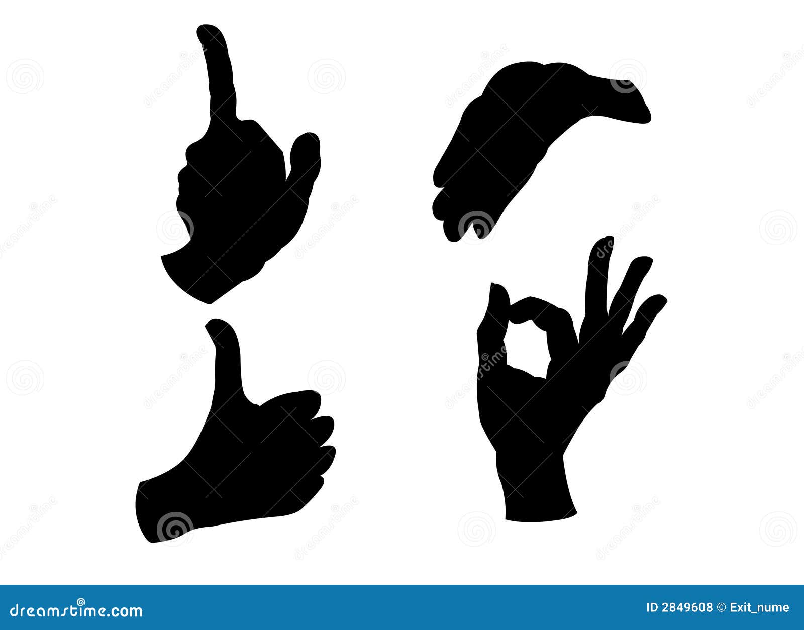 Hand Gesture Silhouette stock illustration. Illustration of advice ...