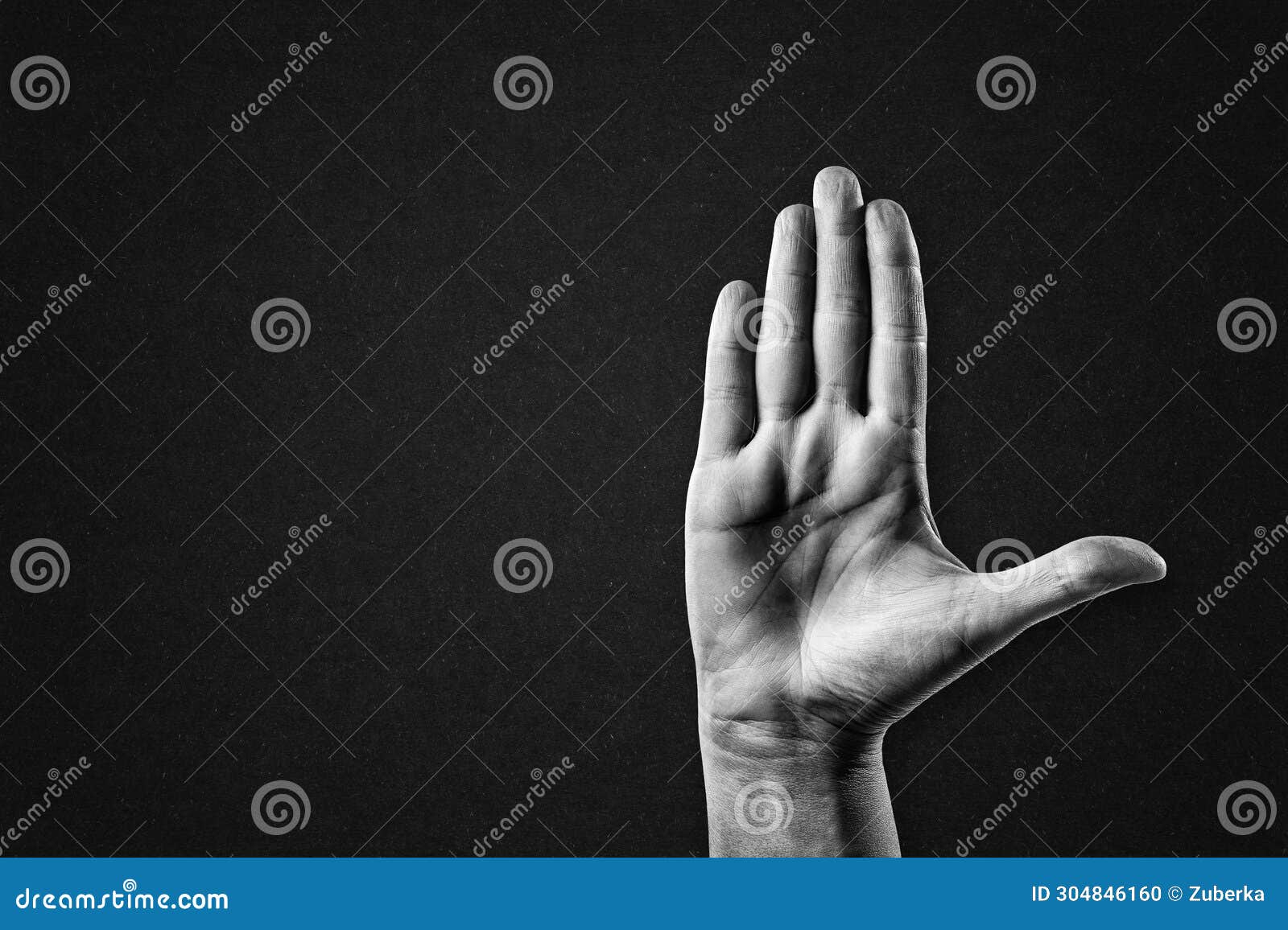 Hand Gesture Stop Sign stock photo. Image of idea, retro - 304846160