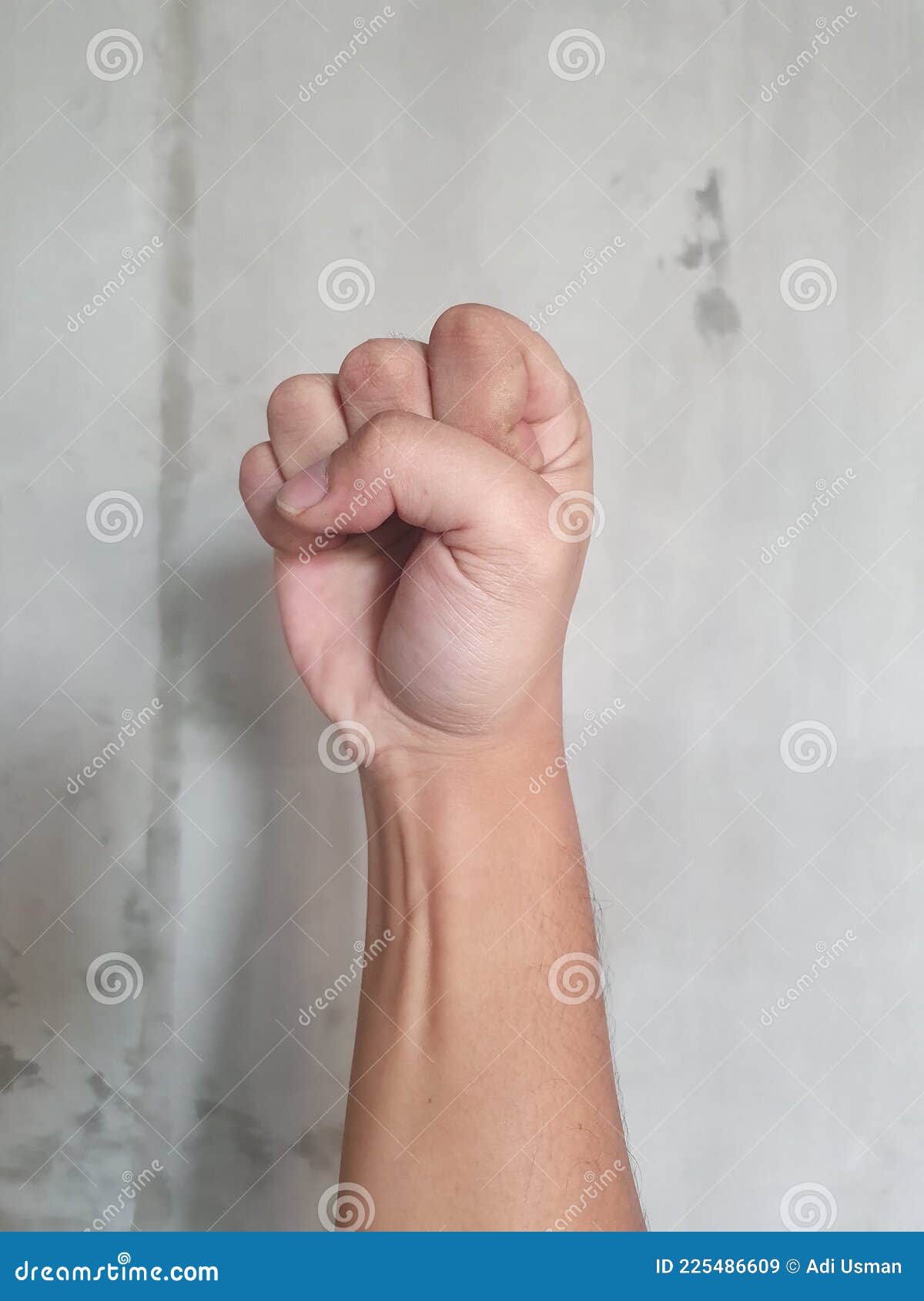 Hand gesture strong stock image. Image of person, strong - 225486609