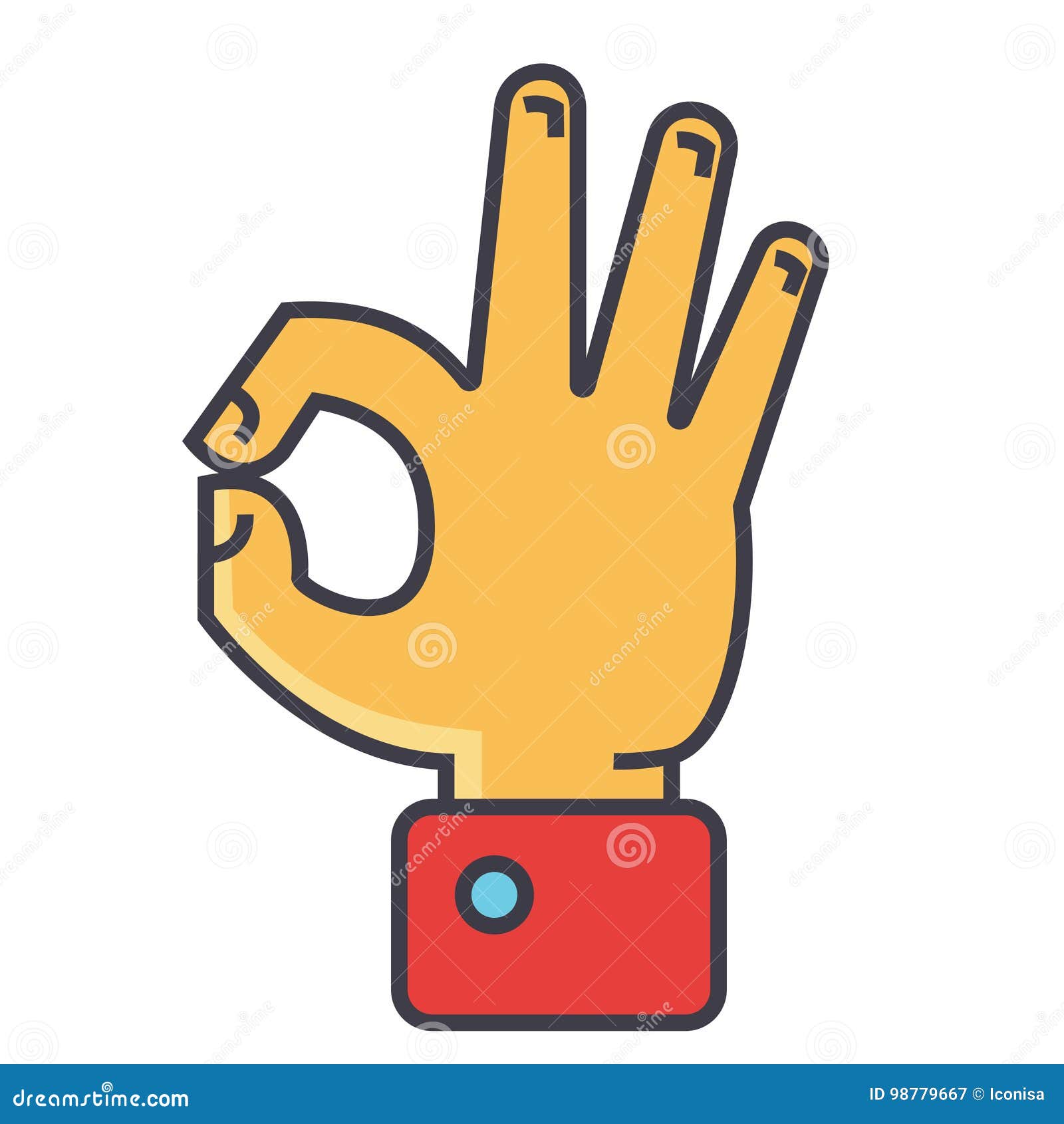 Hand Gesture Symbolizing Ok, Agreement Concept. Stock Vector ...
