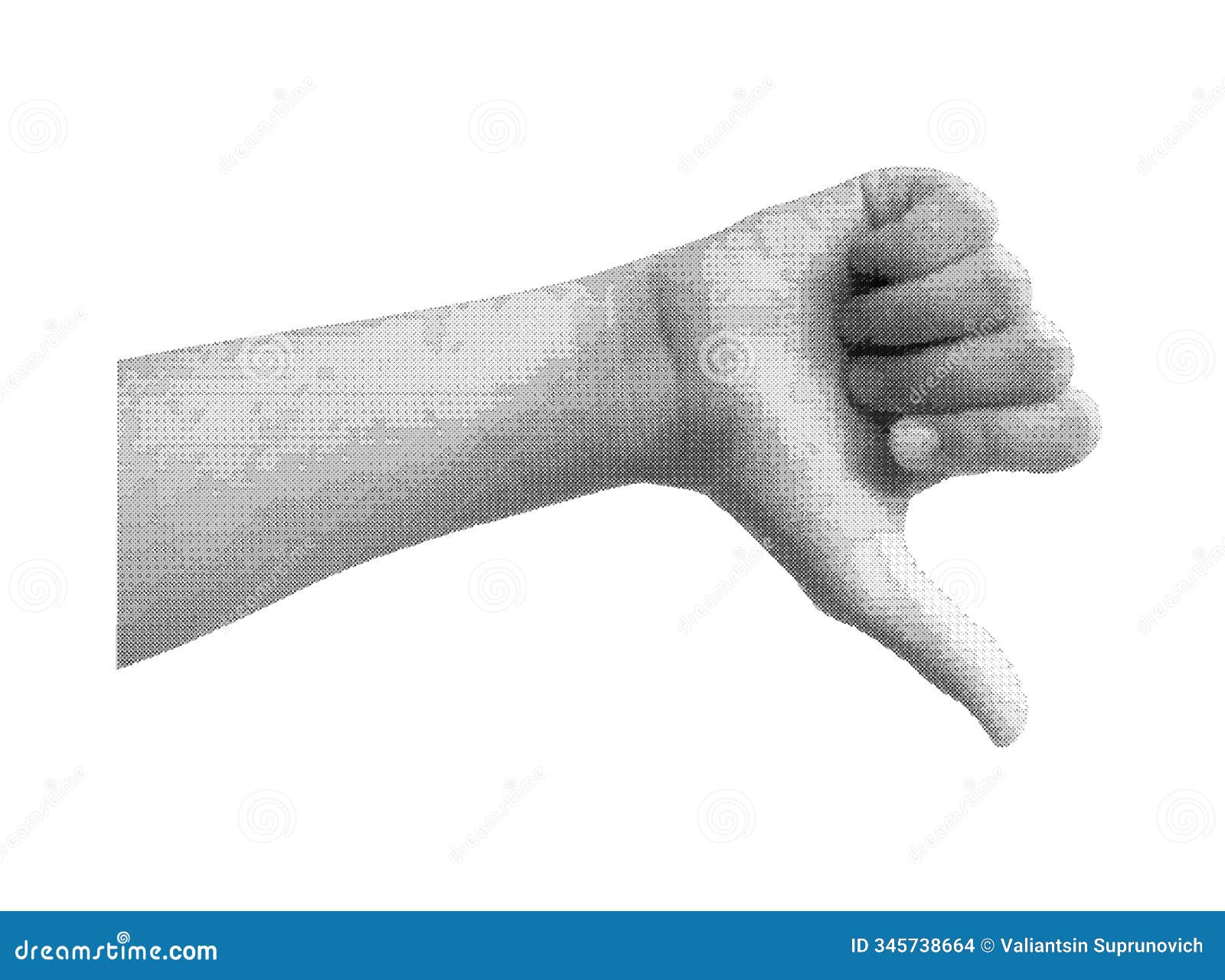 Hand Gesture with Thumb Pointing Down, Symbolizing Disapproval or ...