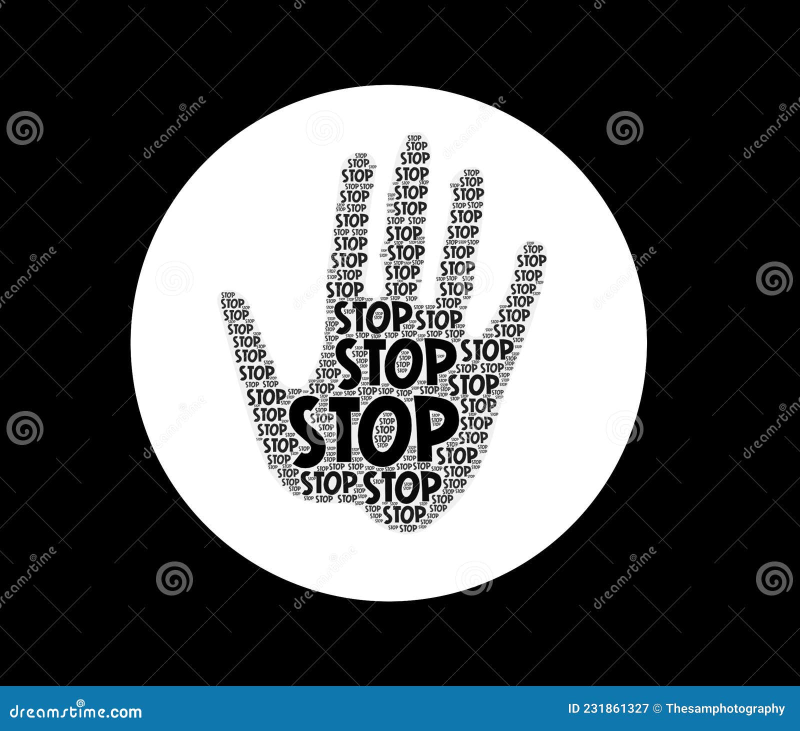 A hand gesture to say stop stock illustration. Illustration of european ...