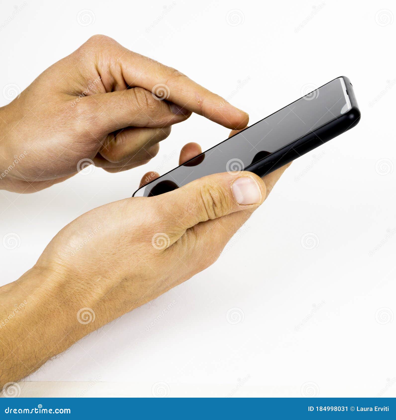 Hand Gesture Touch Screen Smartphone Black Screen Stock Image - Image ...