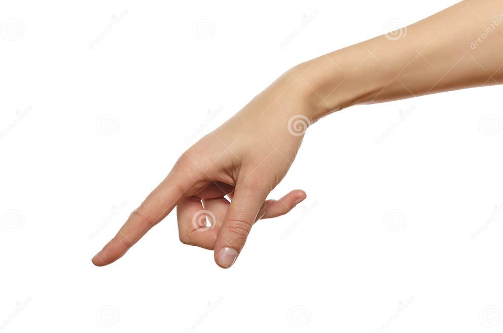 Hand in the Gesture of Touching, Pushing, Stock Photo - Image of ...
