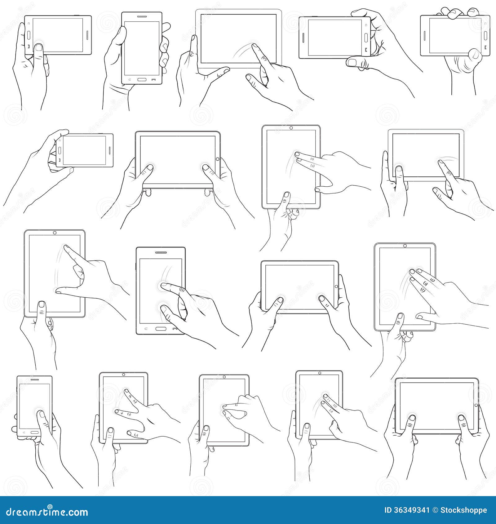 Hand Gesture for Touchscreen Stock Vector - Illustration of ... Hand Gesture for Touchscreen Stock Vector - Illustration of ...