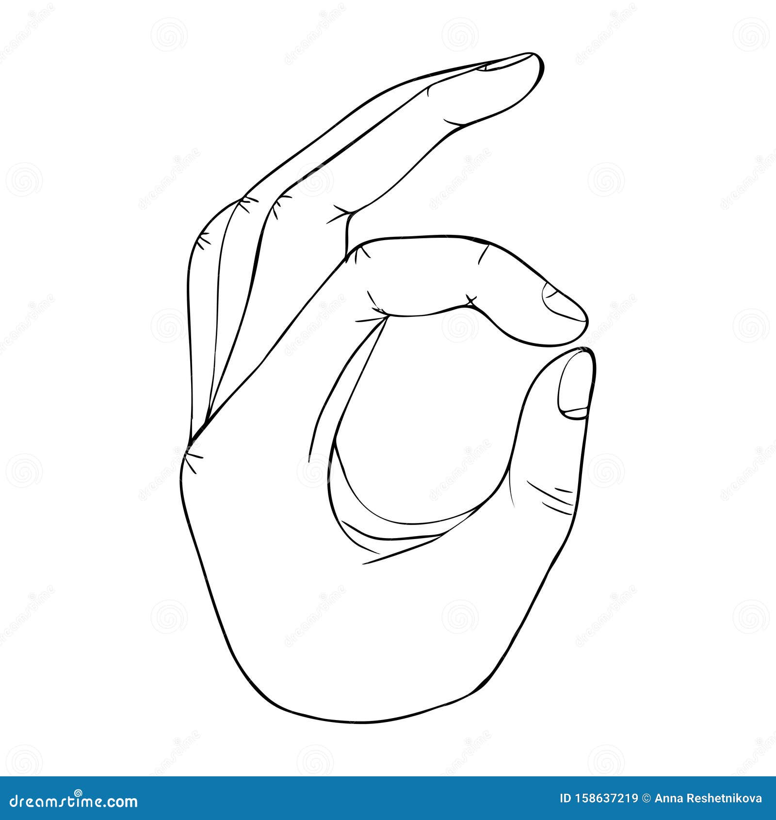 Hand Gesture with Transparent Ok Sign Stock Vector - Illustration of ...